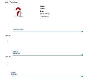 CV OBRAZAC | Zaposlimo Srbiju